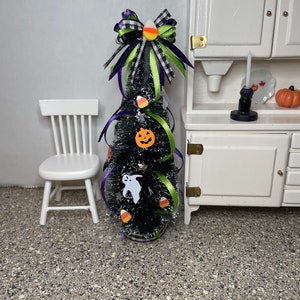 Mini 1:12 Halloween Ghost Pumpkin Tree 5 1/2”—dollhouse Halloween Tree ...