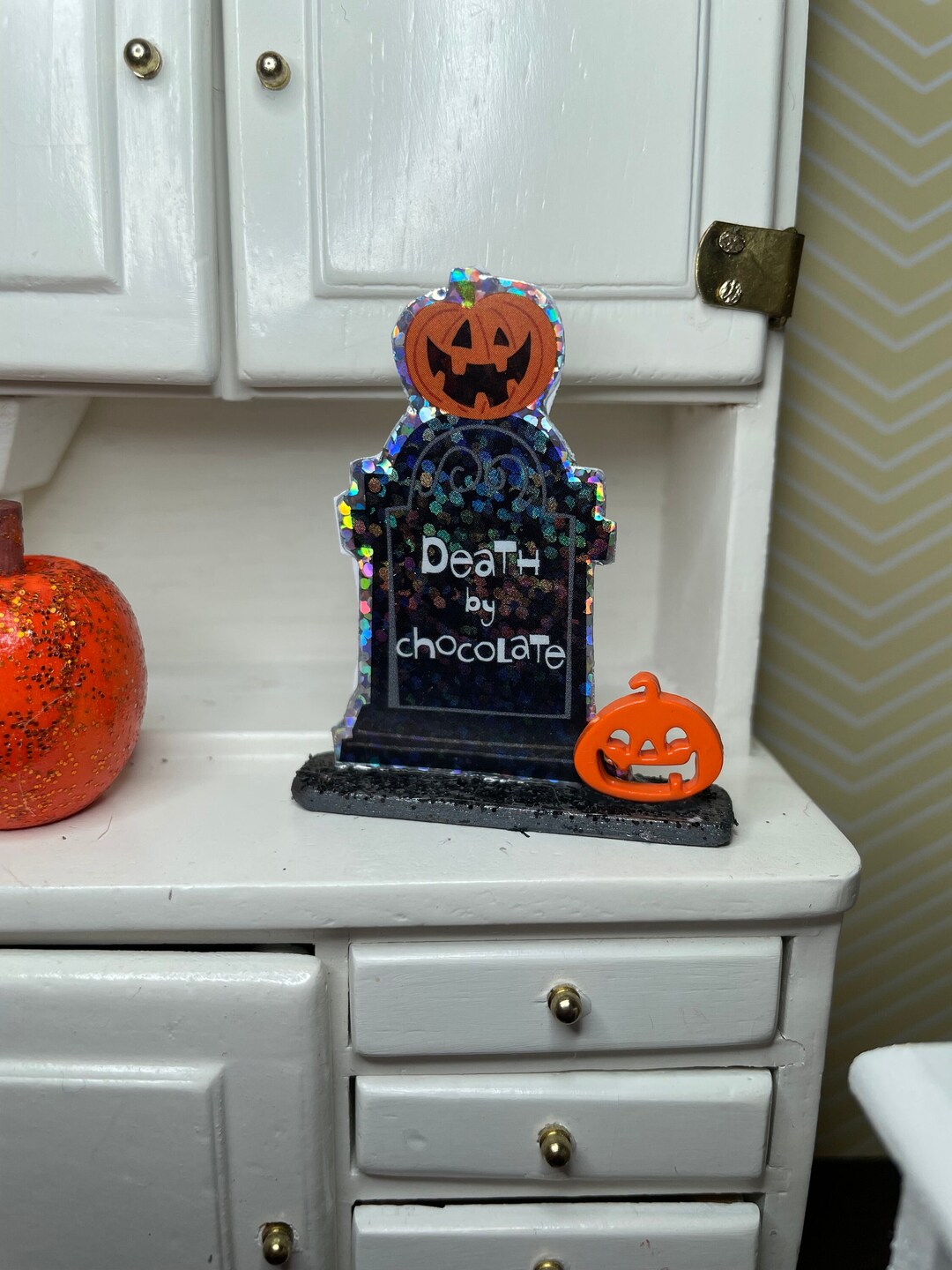 Miniature Halloween Sign Centerpiece 1 3/4”—mini Dollhouse Halloween ...