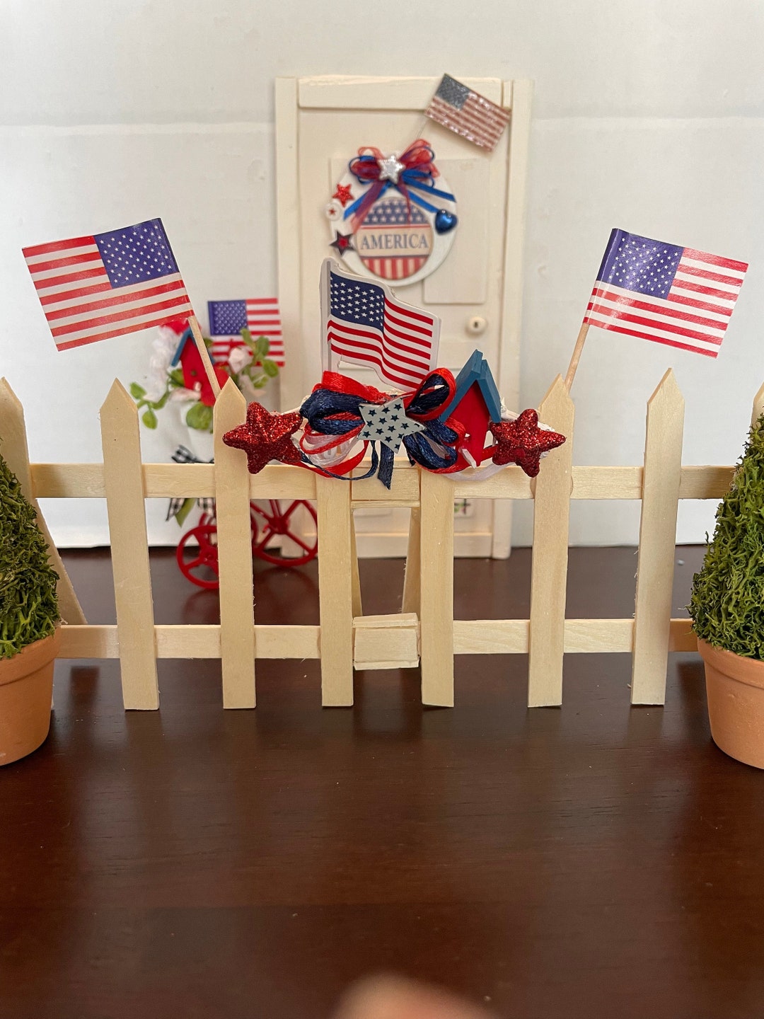 1 Miniature Dollhouse American Flag-1:12 Americana-patriotic Decor ...