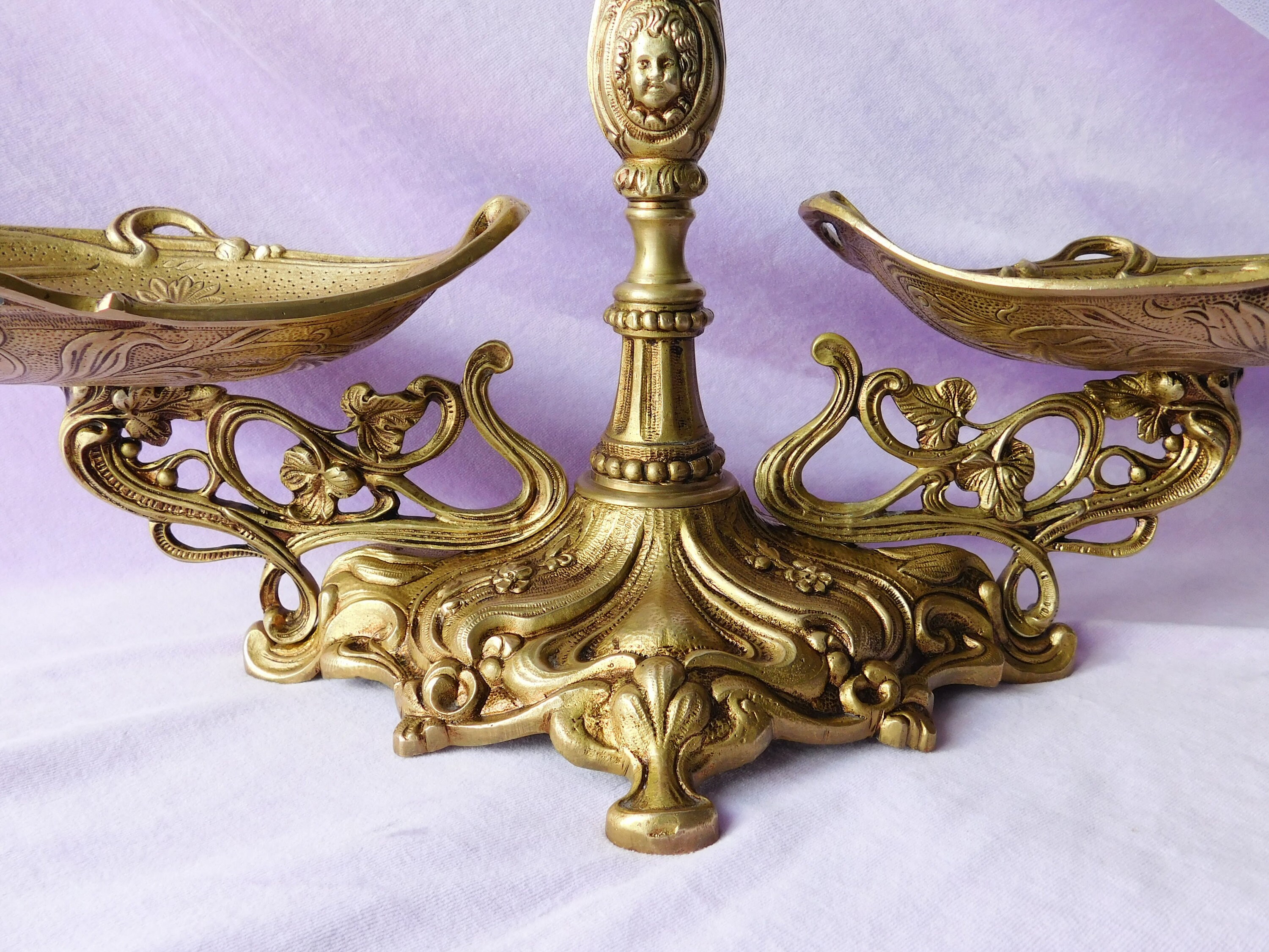 Art Nouveau Centerpiece. Antique Bronze Fruit Holder. Vintage Fruit ...