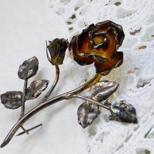 Antique Forged Rose Brooch. Costume Vintage Brooches. Elegant Rare ...