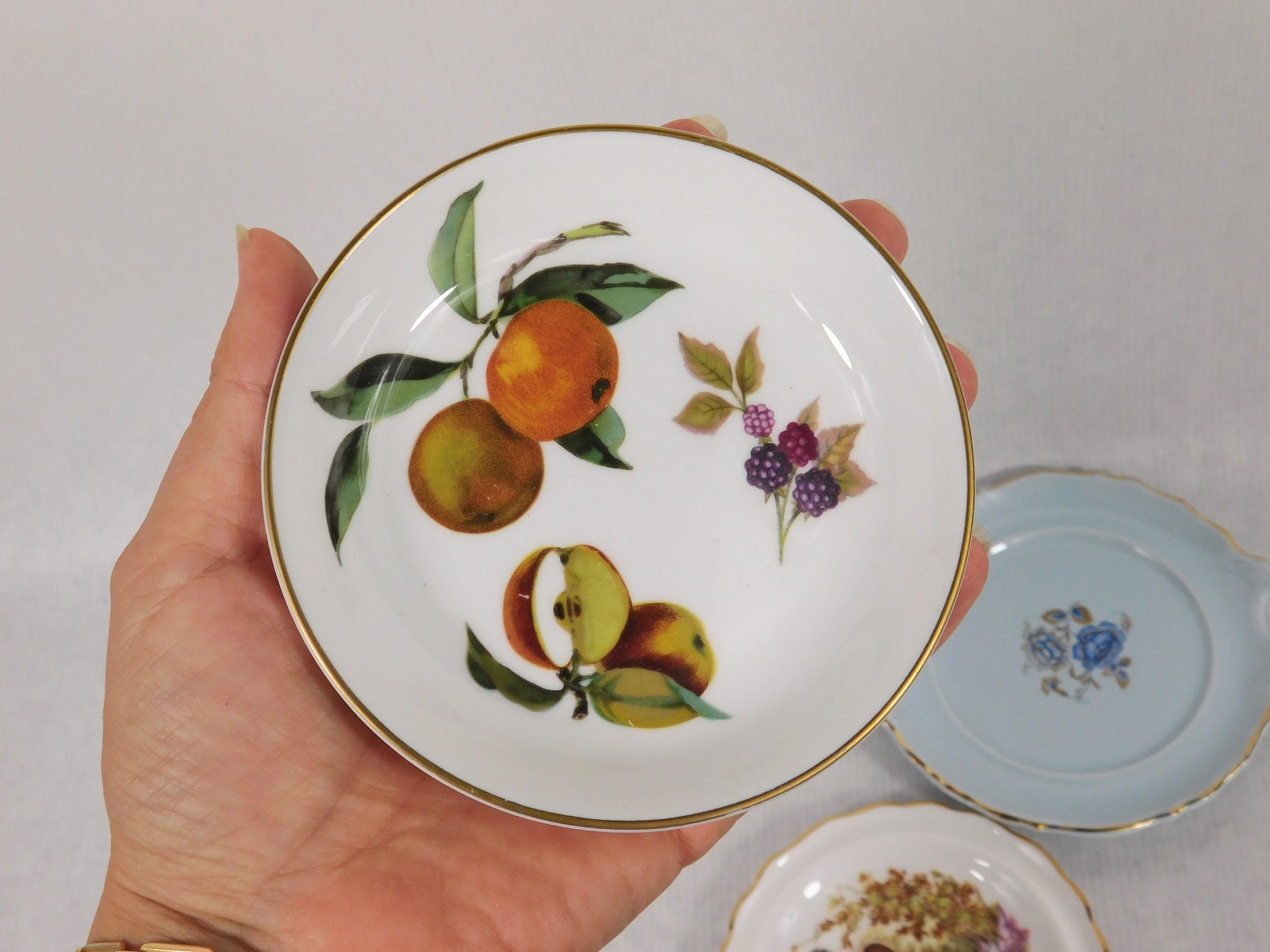 Set of Small Porcelain Plates for Rings. Collectable Miniature Plates ...