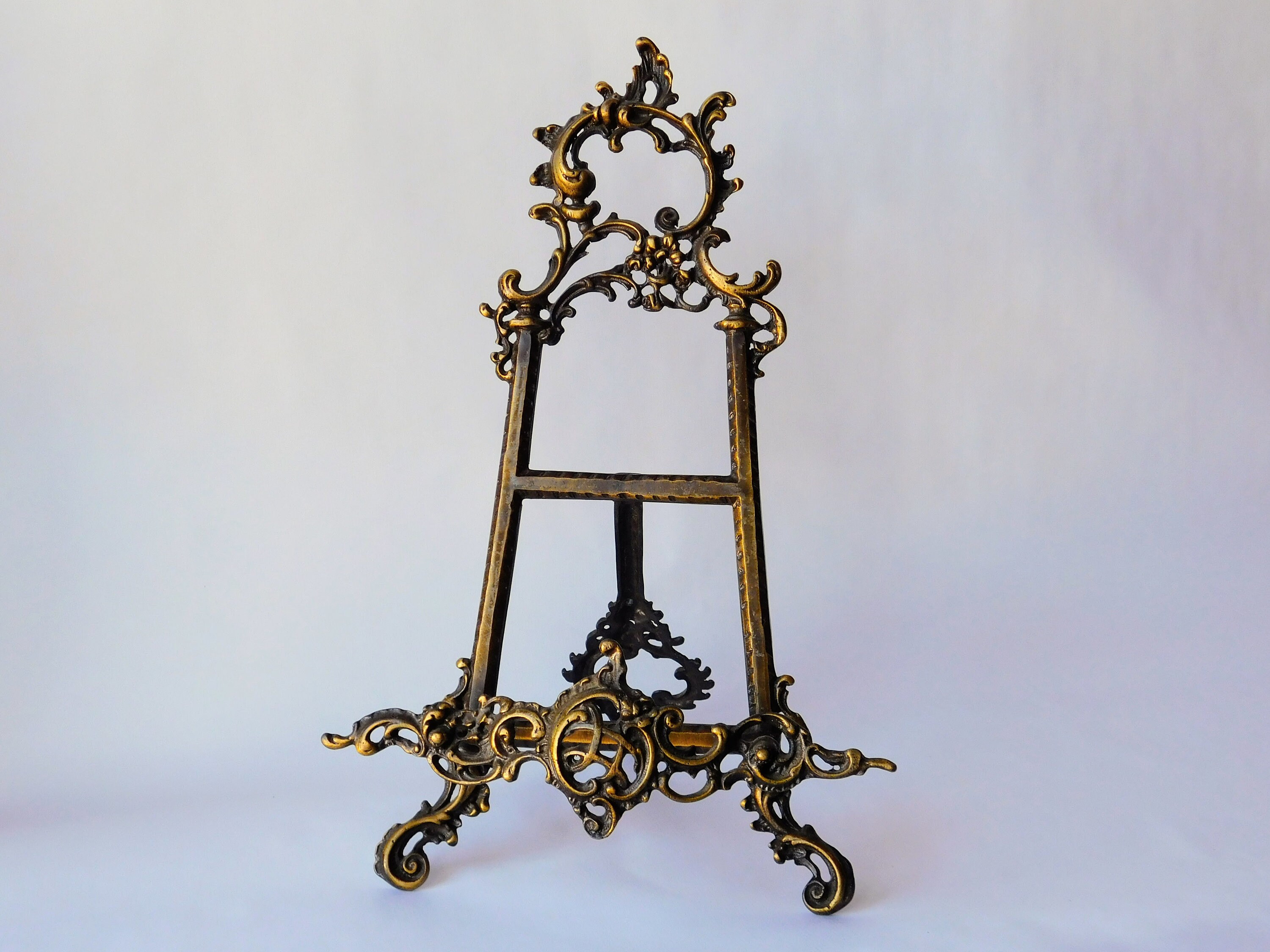 Vintage Luxury Brass Frame Stand for Plates, Pictures, Icon, Bible ...