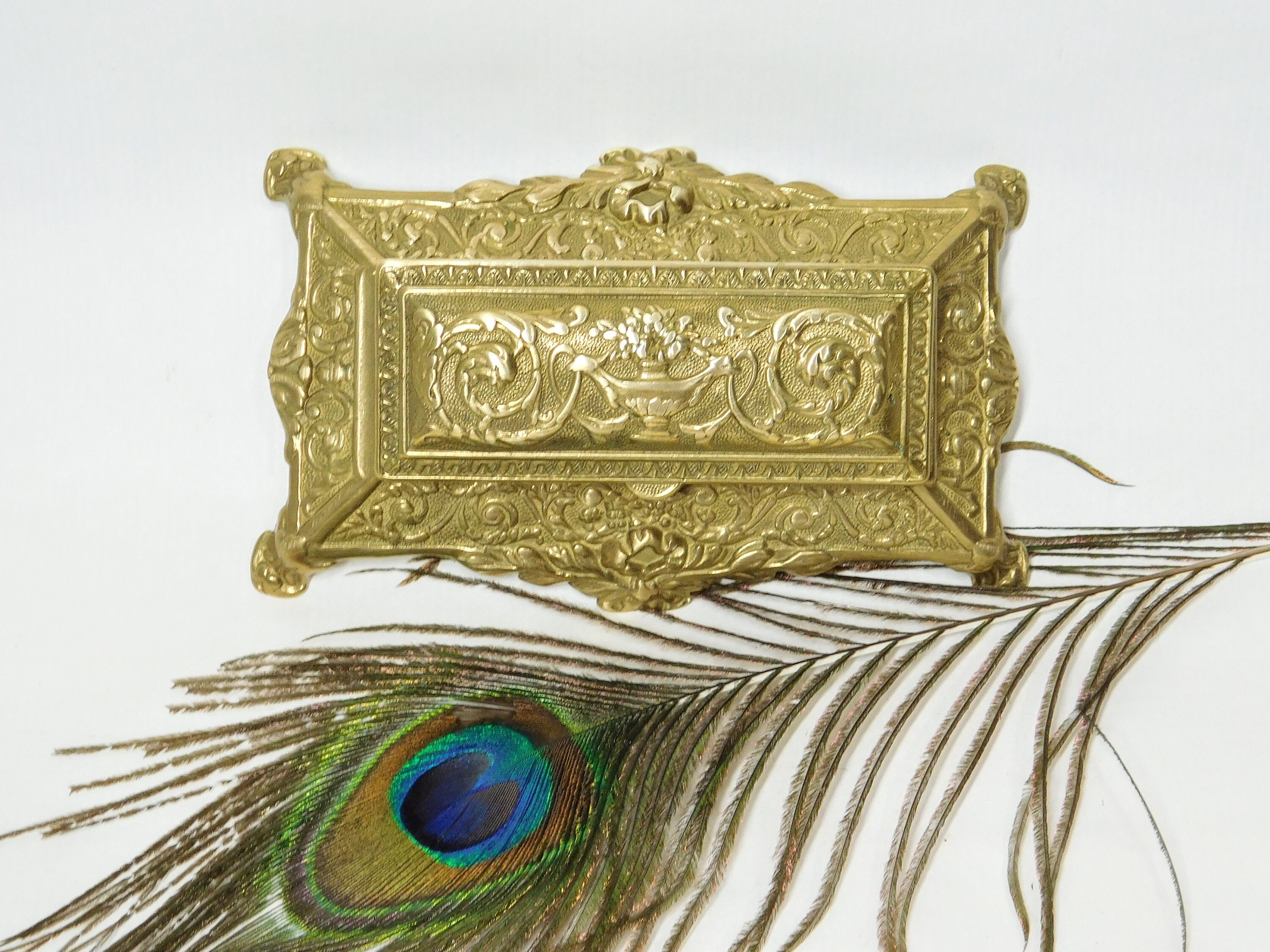 Vintage Brass Postage Stamp Holder. Desktop Rococo Style. - Etsy