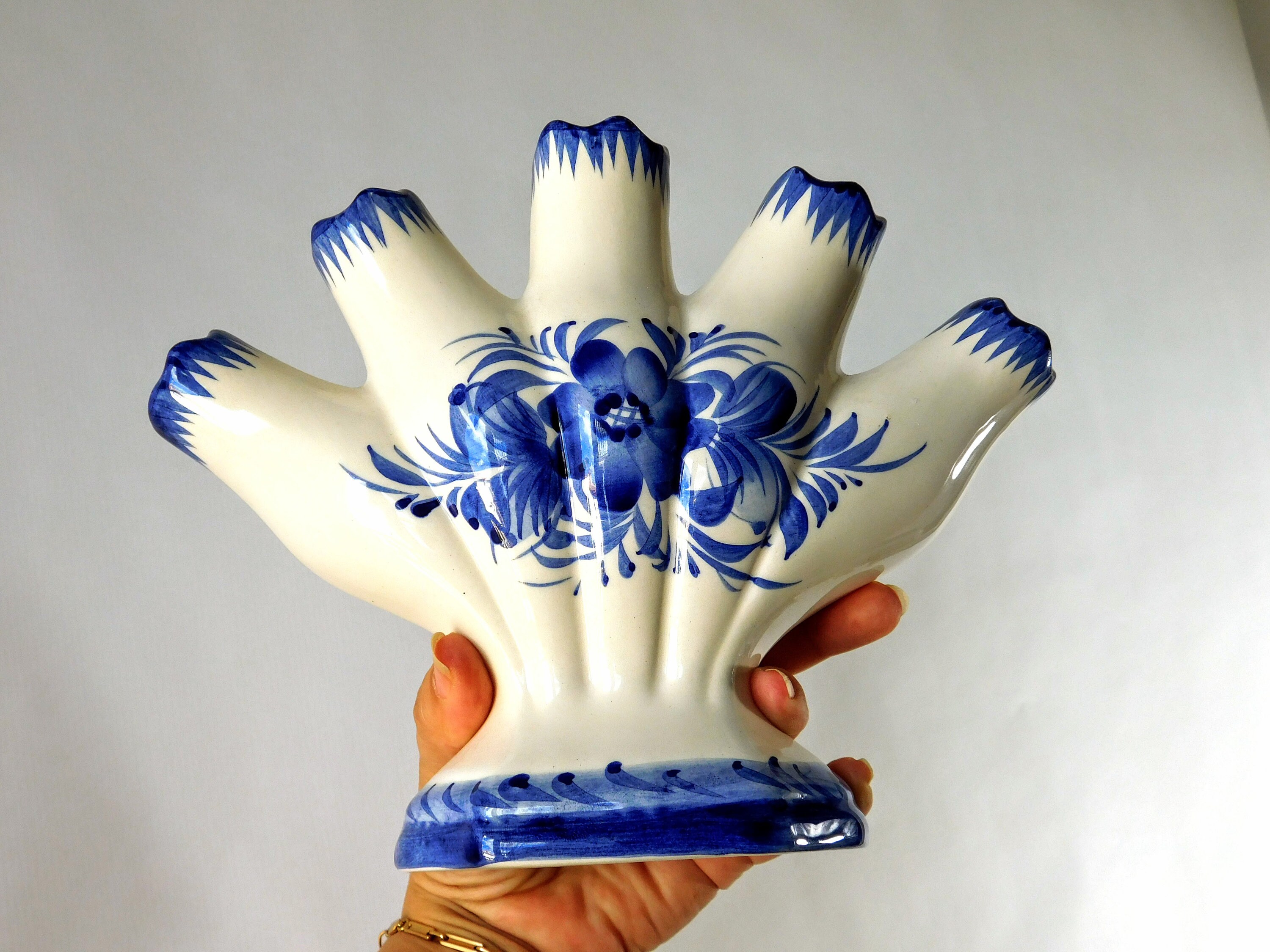 Ceramic Tulip Vase. Vintage Finger Portugal Art Pottery Vase. Portugal ...