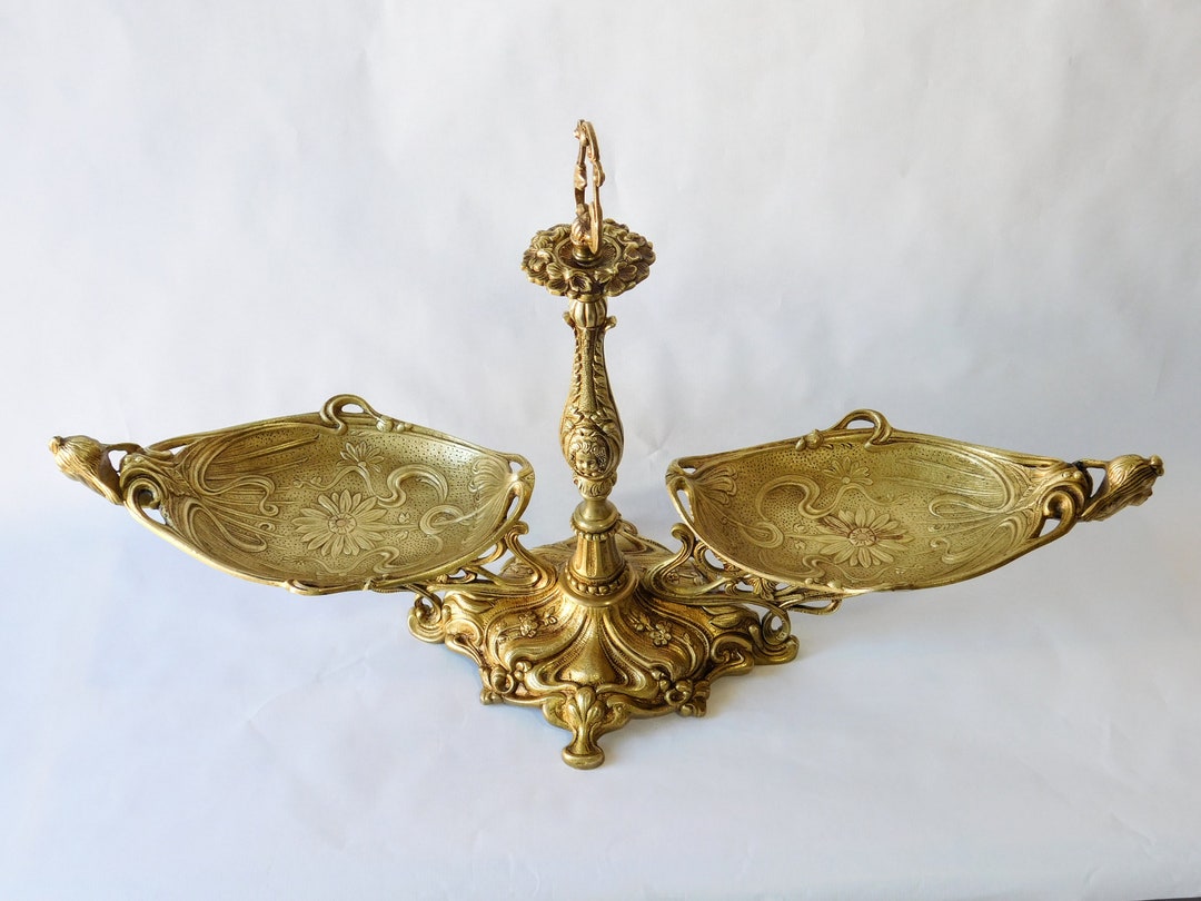 Art Nouveau Centerpiece. Antique Bronze Fruit Holder. Vintage Fruit ...