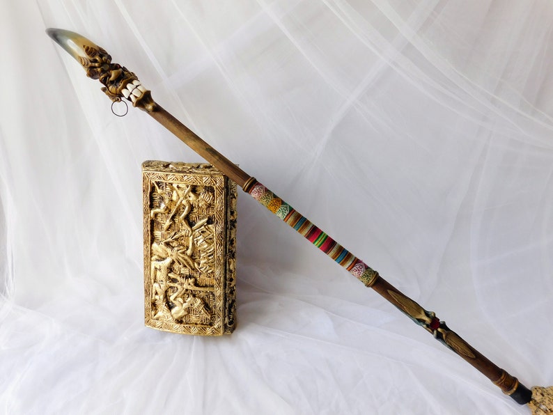 Exotic African Walking Cane. Tribal Style Men's Walking Stick. African ...