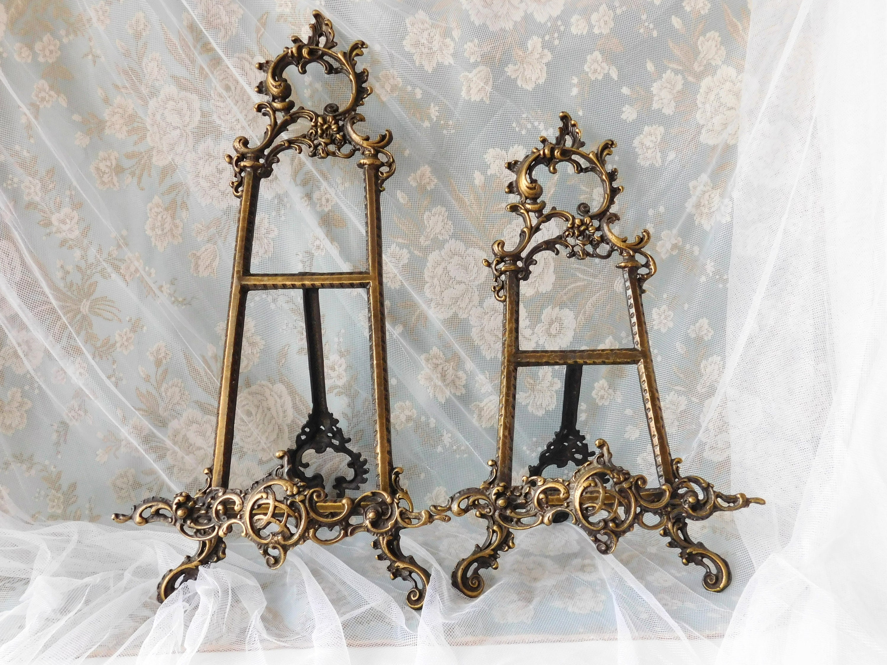 Vintage Luxury Brass Frame Stand for Plates, Pictures, Icon, Bible ...