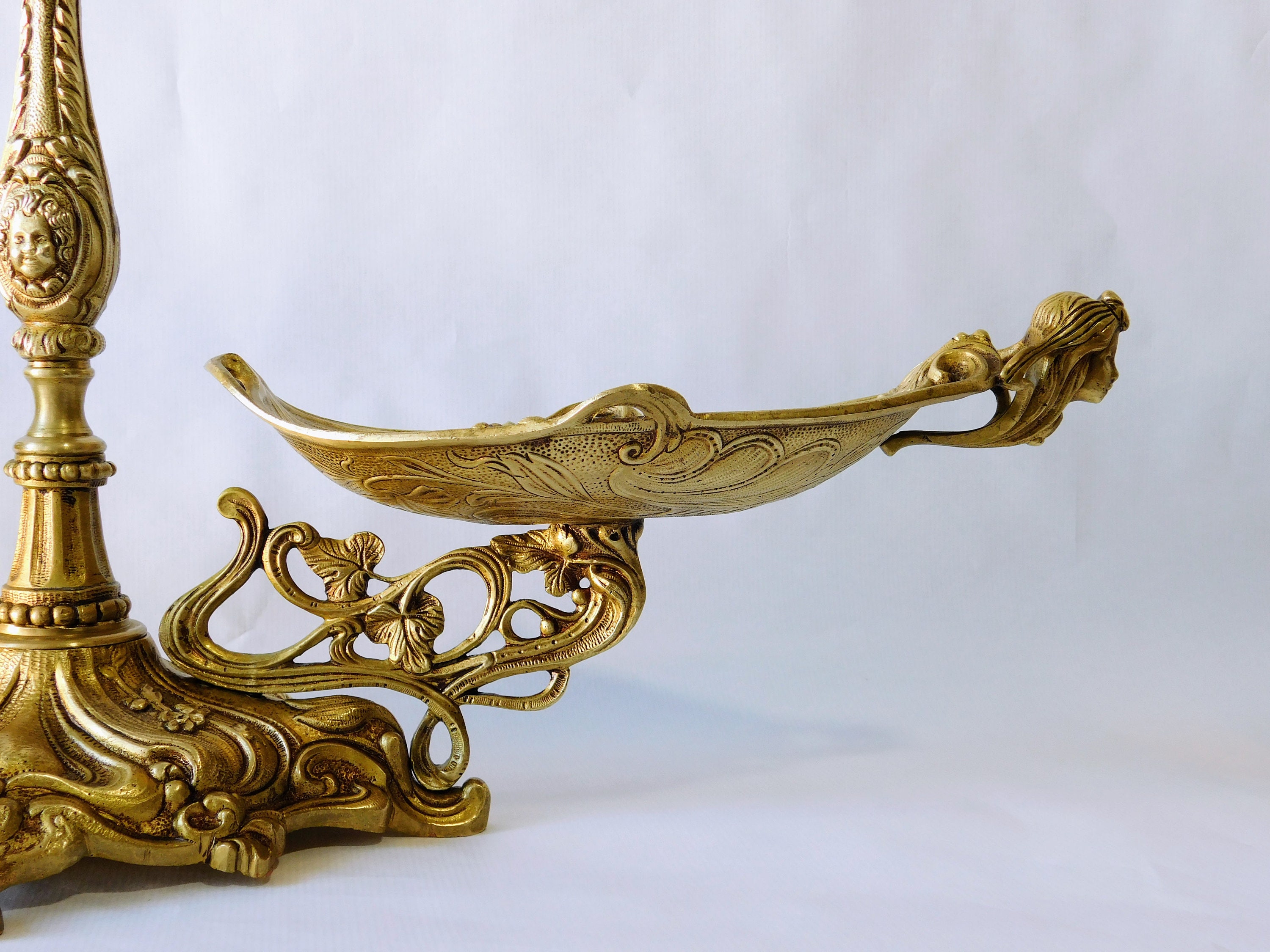 Art Nouveau Centerpiece. Antique Bronze Fruit Holder. Vintage Fruit ...