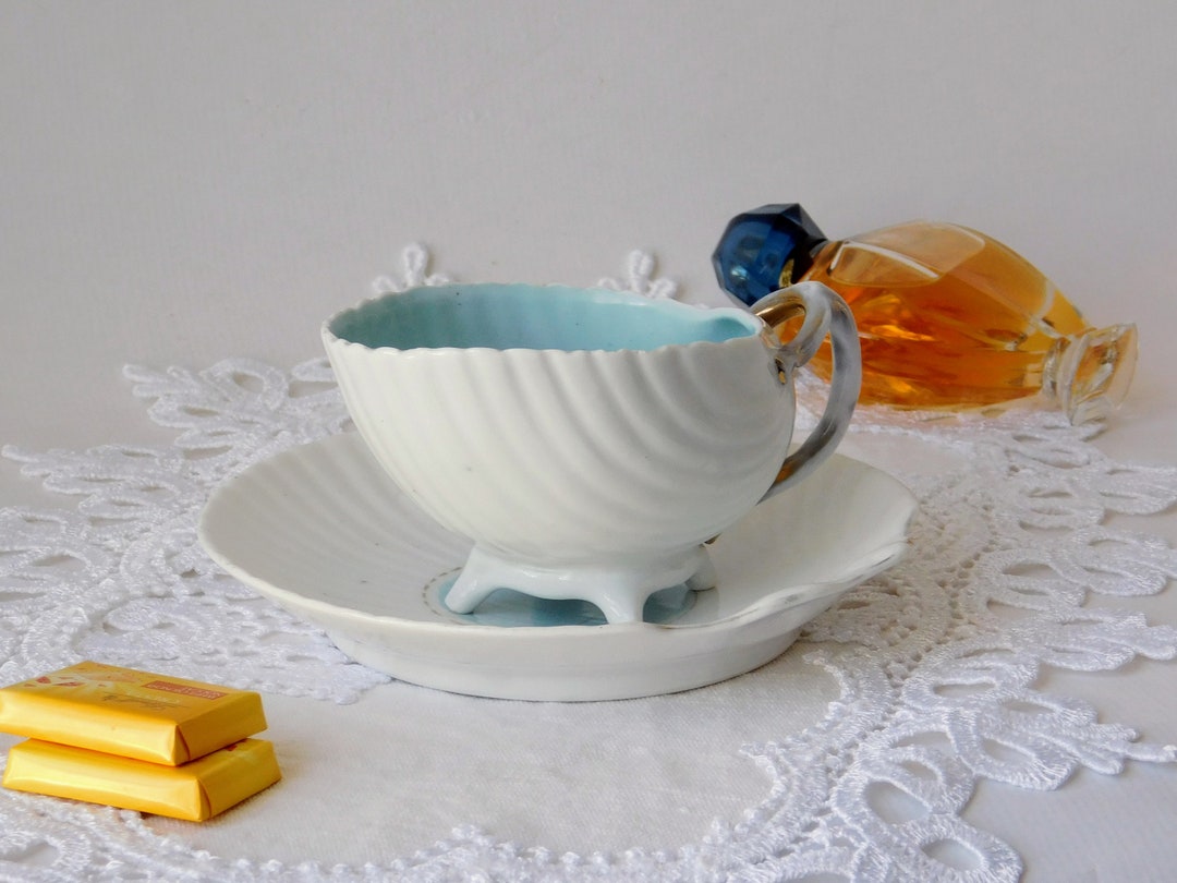Victorian Porcelain Shell Cup and Saucer: Antique Neptune Tea Set - Etsy