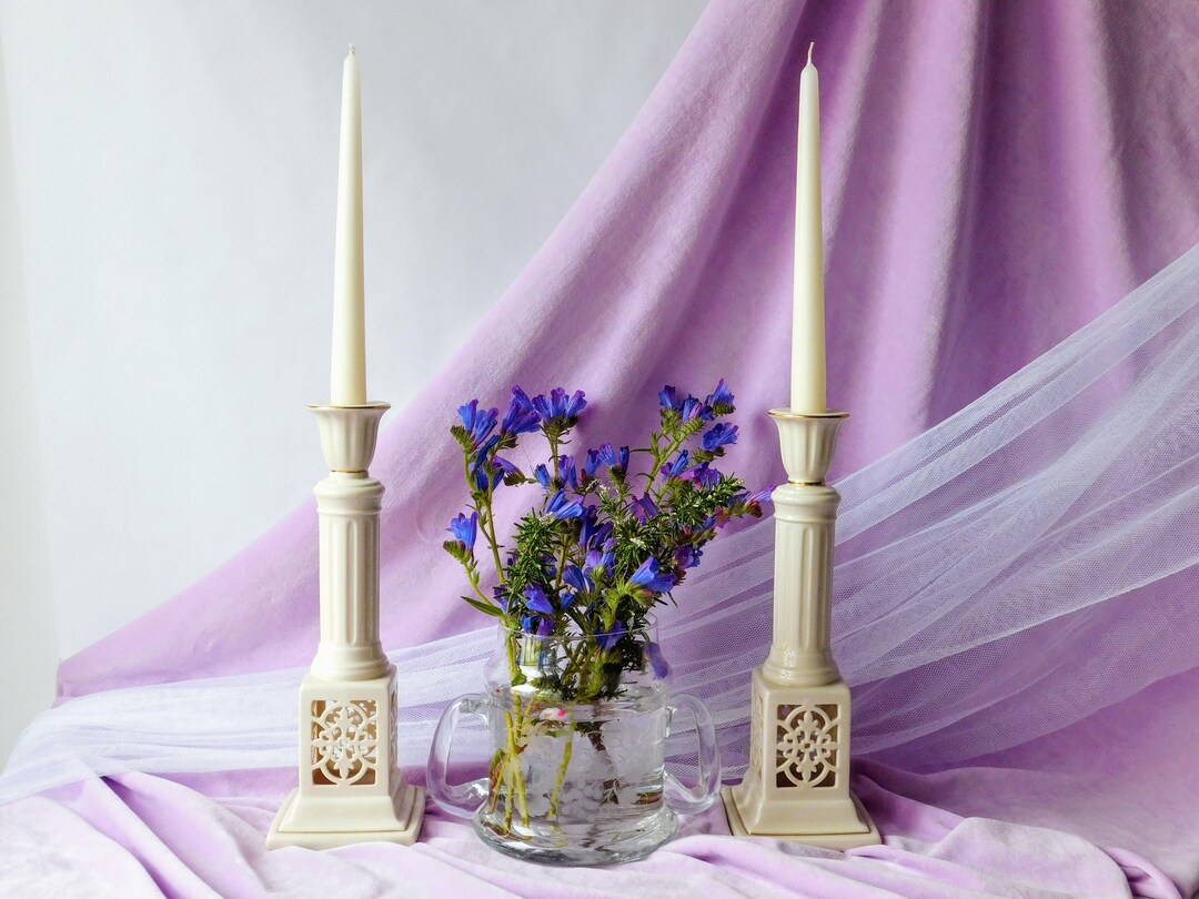 Elegant Lenox Porcelain Candle Holders Color Ivory. Classic Porcelain ...