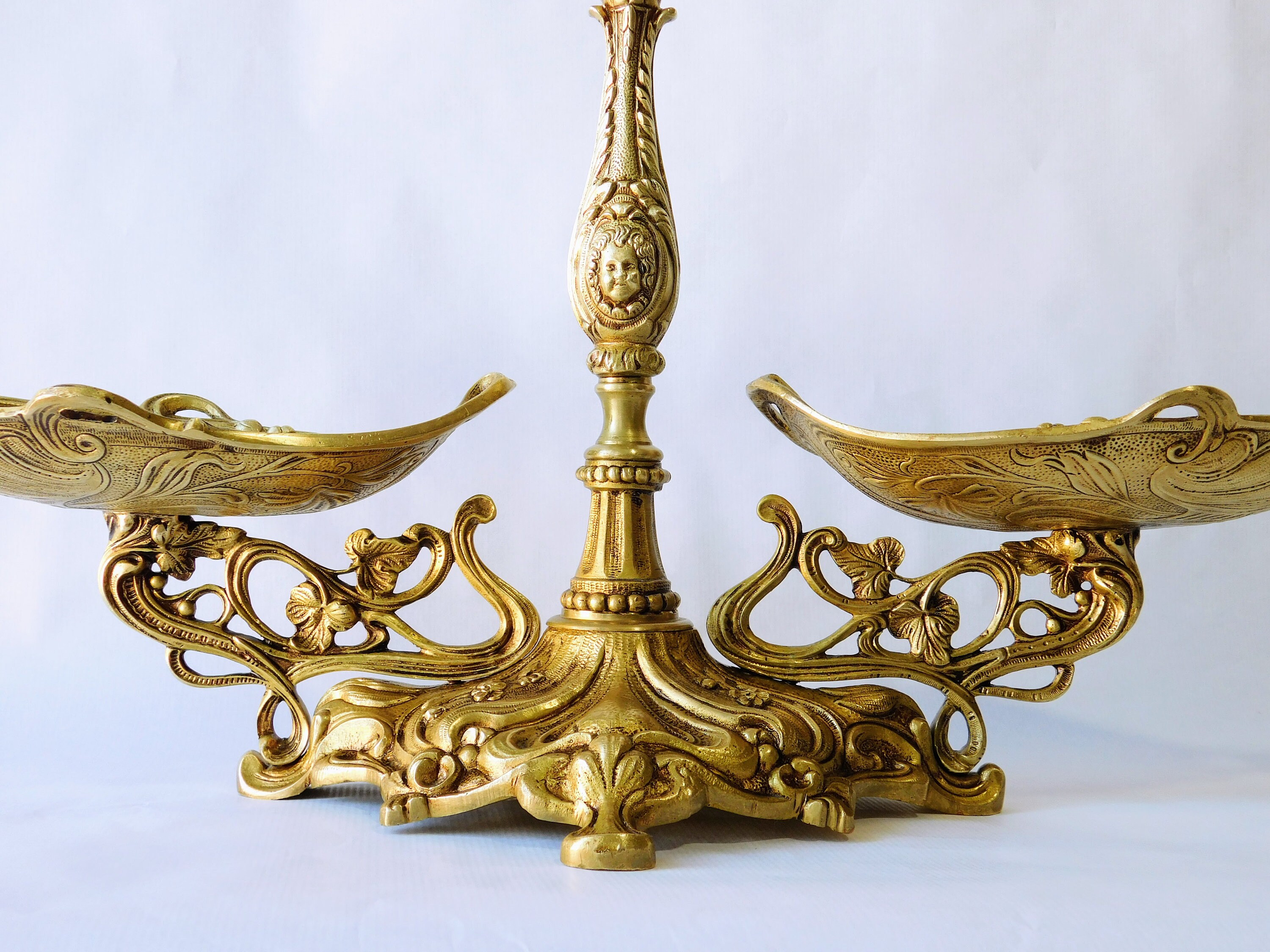 Art Nouveau Centerpiece. Antique Bronze Fruit Holder. Vintage Fruit ...