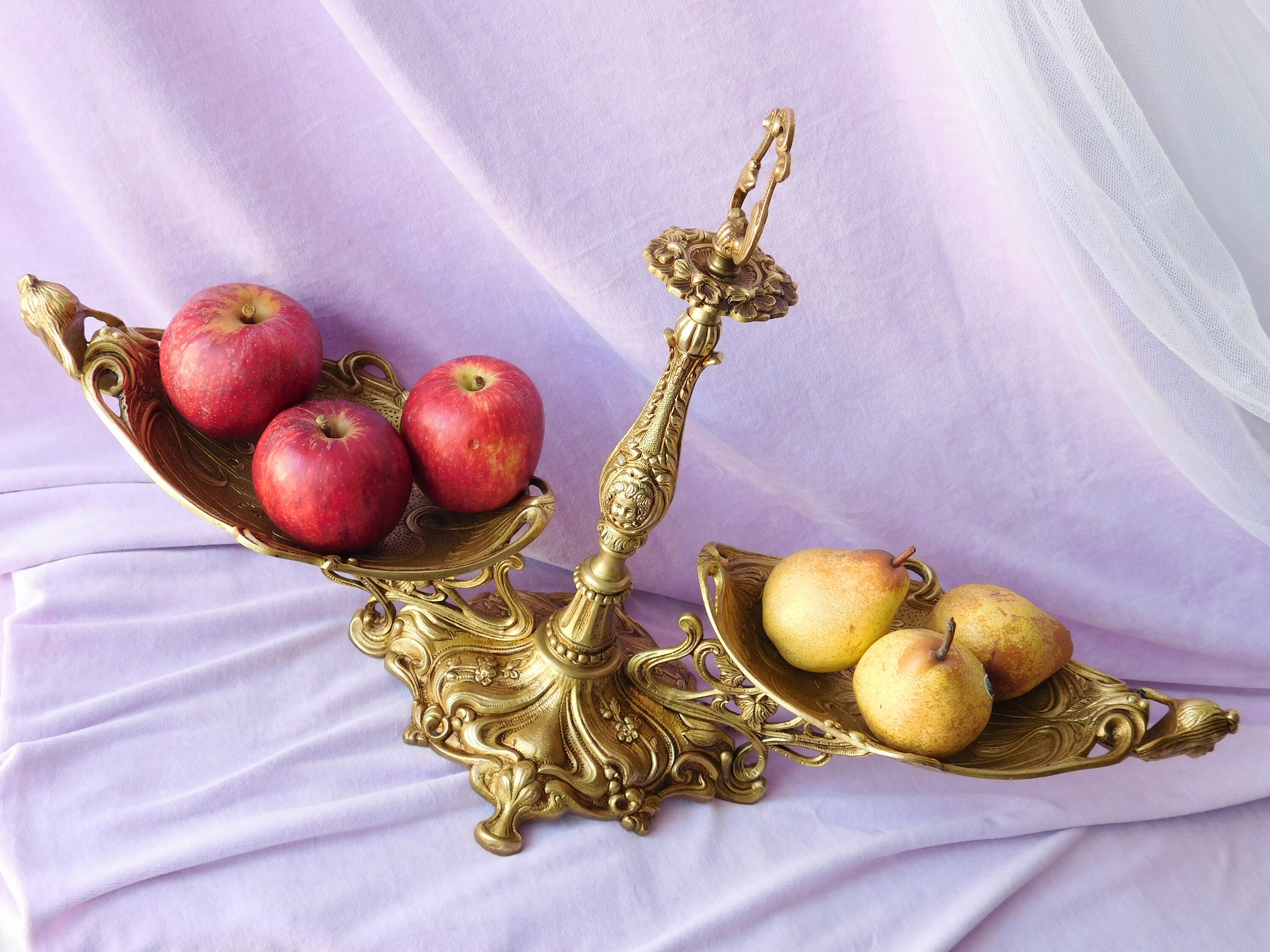 Art Nouveau Centerpiece. Antique Bronze Fruit Holder. Vintage Fruit ...