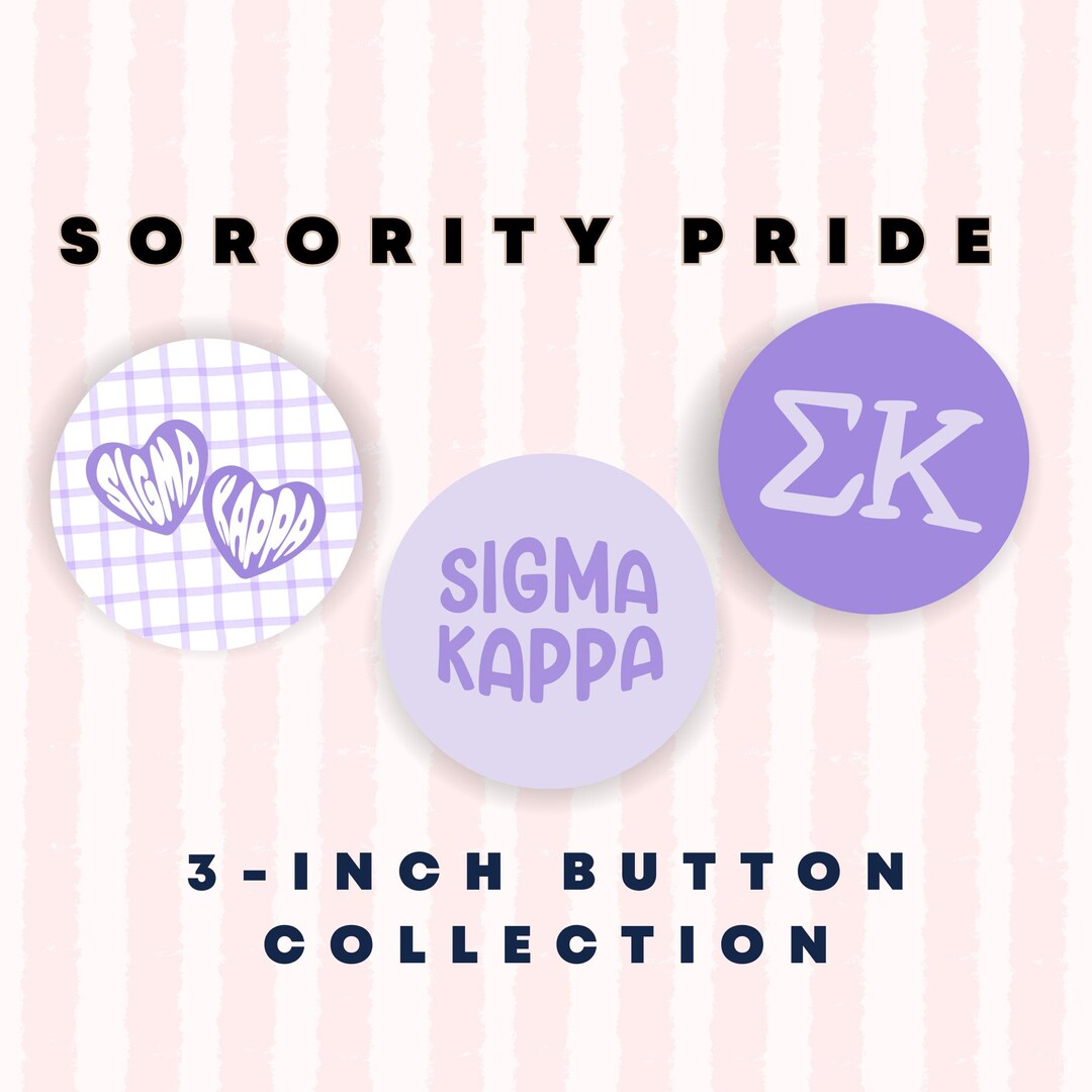 Sigma Kappa Sorority Buttons: Watercolor Greek Pins, 3-pack - Etsy