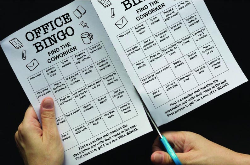 Office BINGO - Find the Coworker - PRINTABLE - Etsy