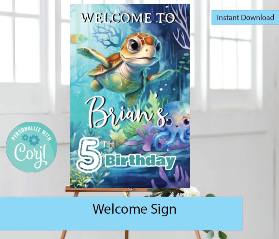 Under the Sea-welcome Sign - INSTANT DOWNLOAD - Etsy