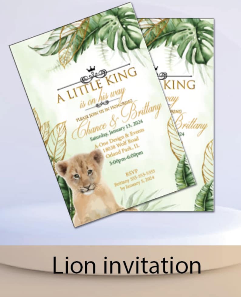 Lion Invitation - Etsy