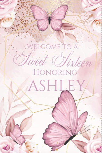 Butterfly- Blush- Welcome Sign - Etsy