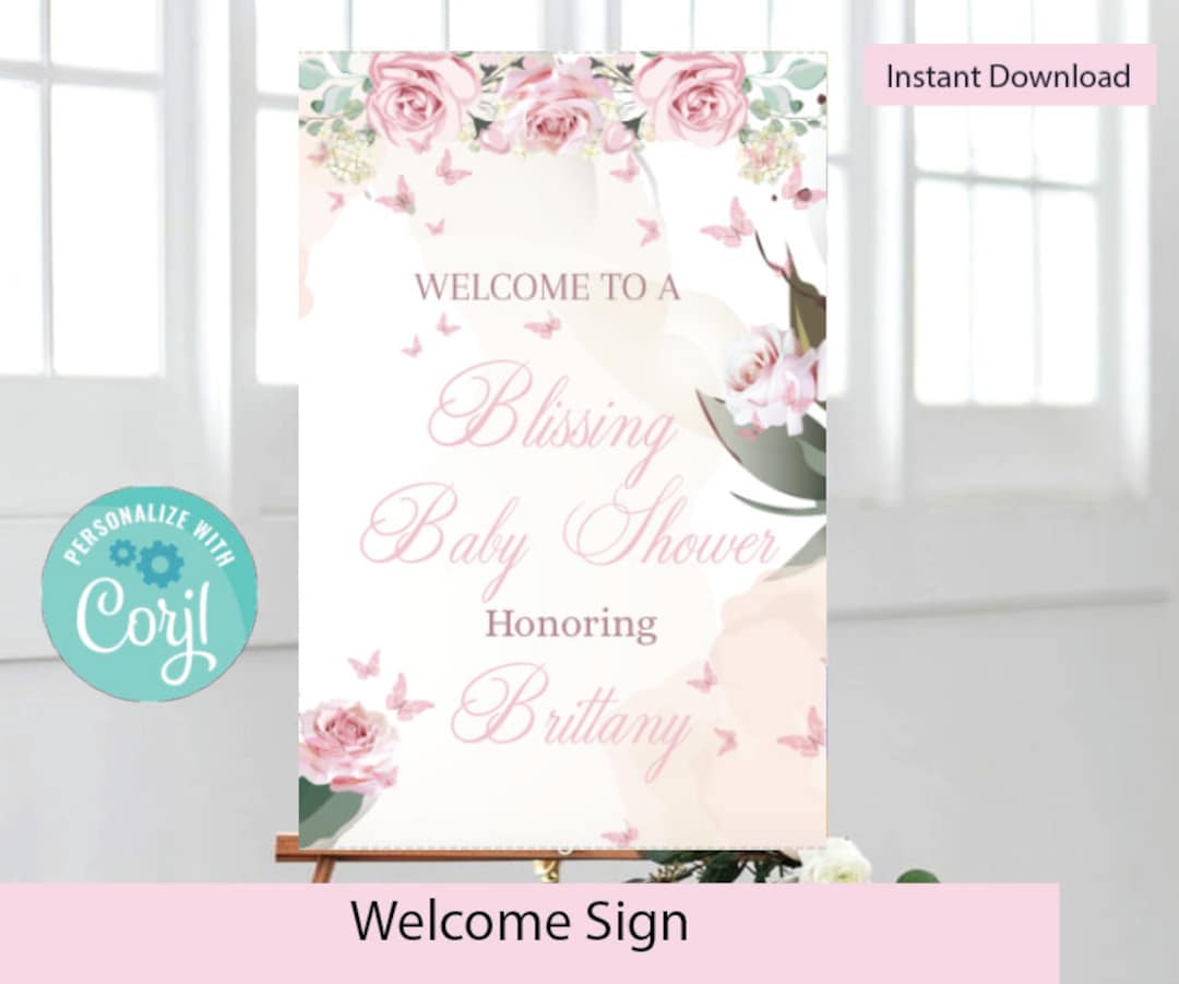 Butterfly- Blissing- Blush- Welcome Sign - Etsy