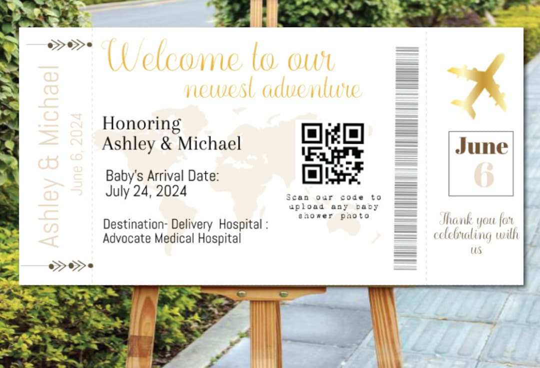 Airplane Ticket Welcome Sign- INSTANT DOWNLOAD - Etsy
