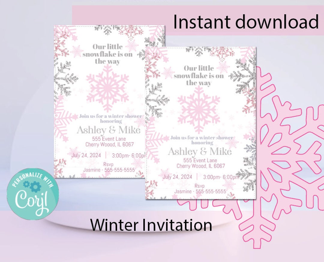 Winter Wonderland Invitation- INSTANT DOWNLOAD - Etsy