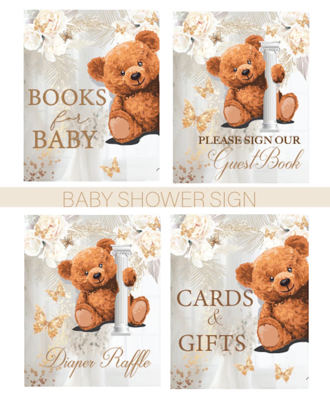 Teddy Bear Baby Shower Signs - INSTANT DOWNLOAD - Etsy