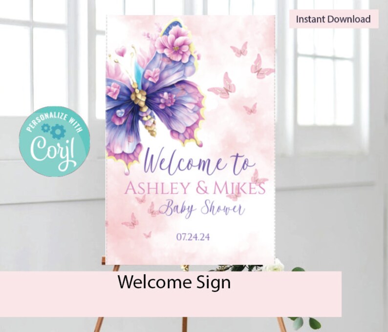 Butterfly- Color- Welcome Sign - Etsy