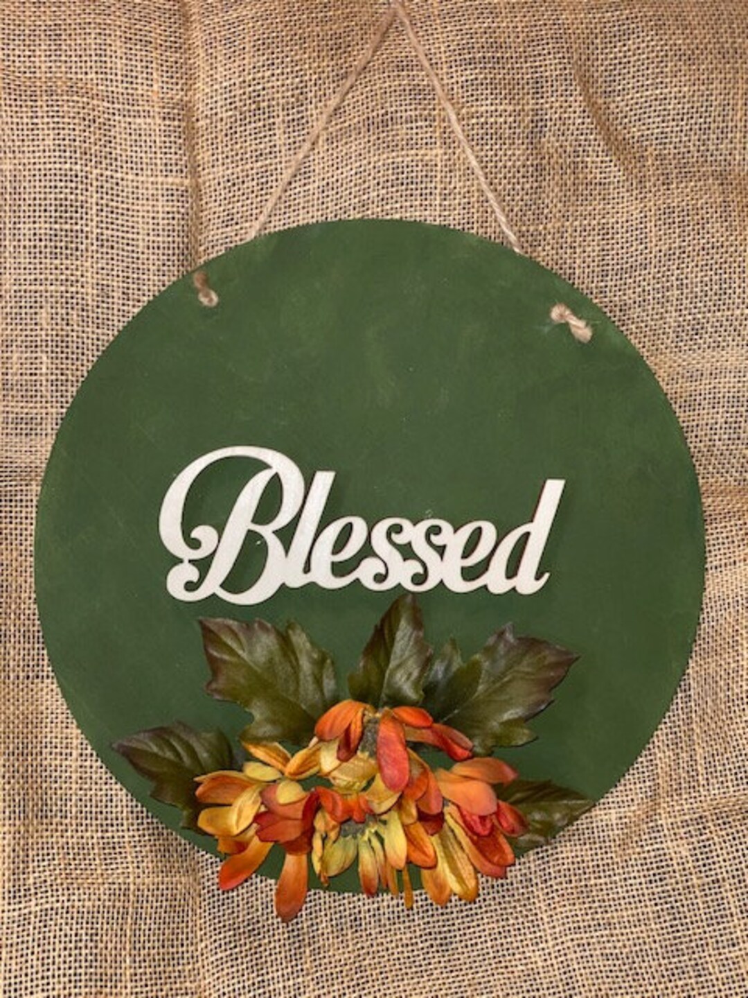 Blessed - Round Wooden Sign - Etsy