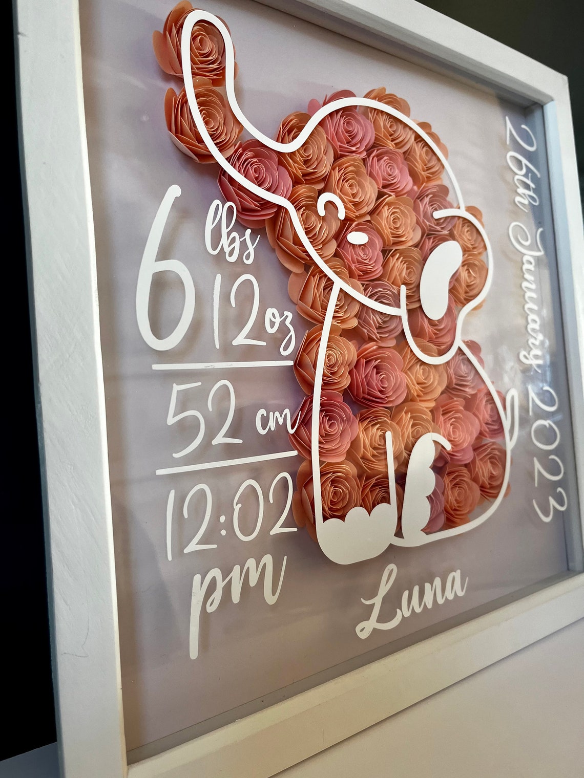 Baby Elephant Shadow Box Frame - Etsy