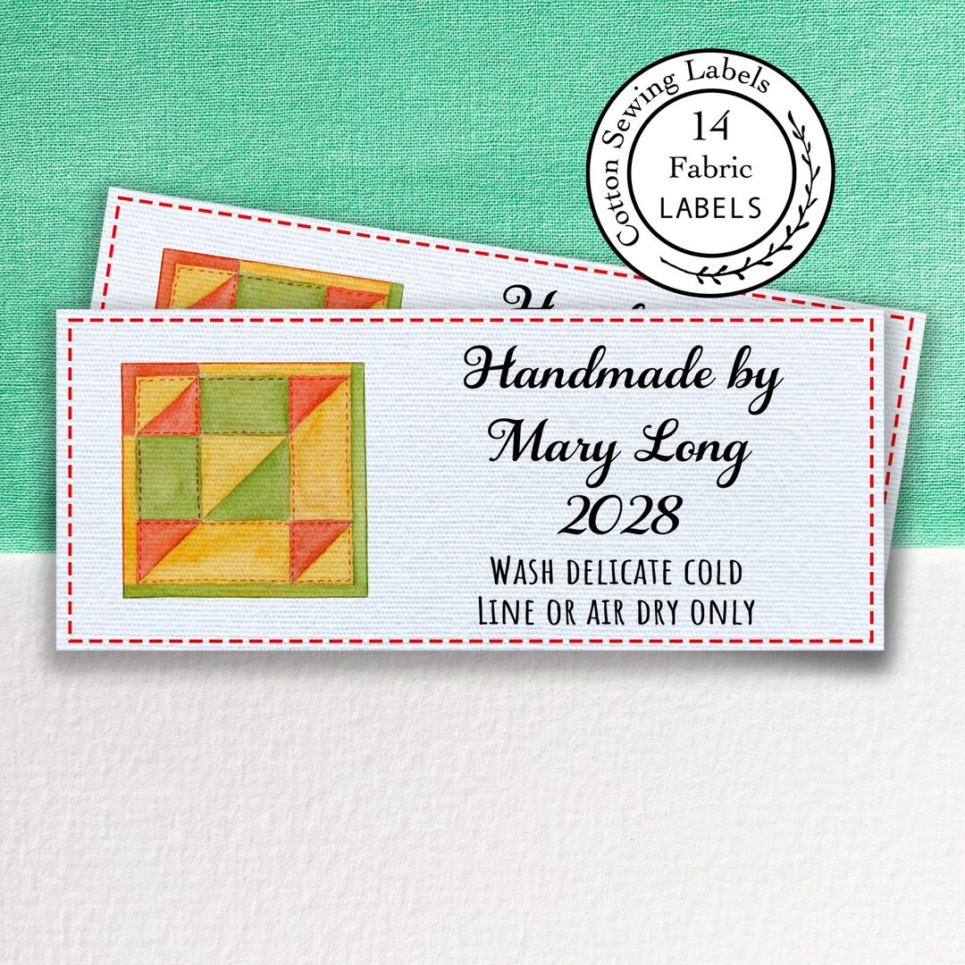 Quilt Block Label, Fabric Labels, Quilt Patch, Logo Labels, Handmade ...