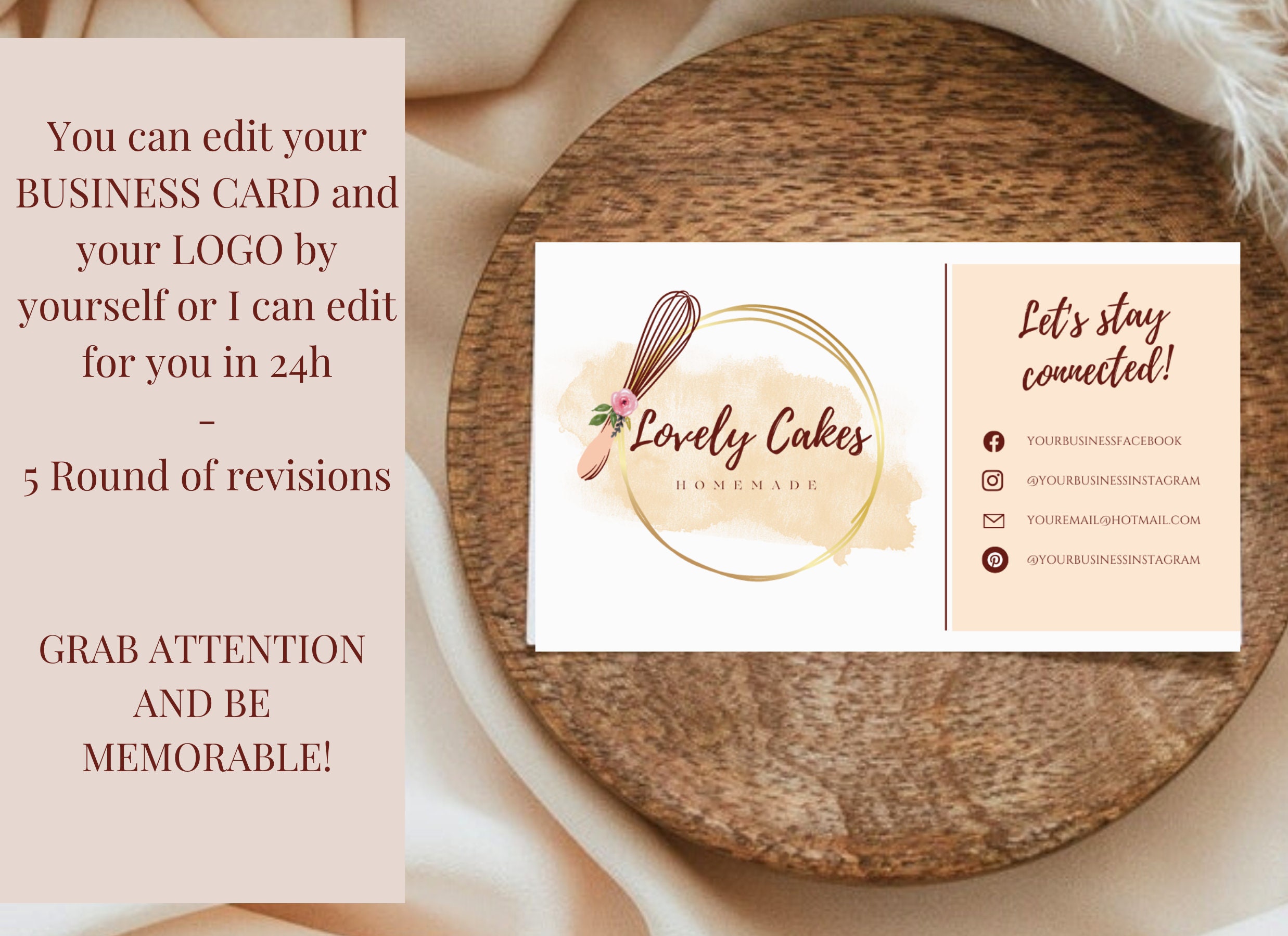 Cake Business Logo Business Card Design Template Cake - Etsy