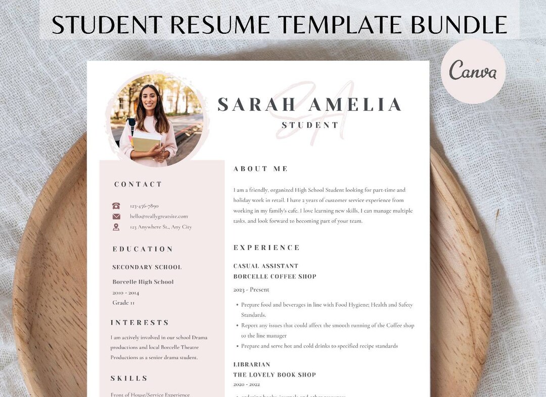 Student Resume Template and Cover Letter, College Resume Template ...