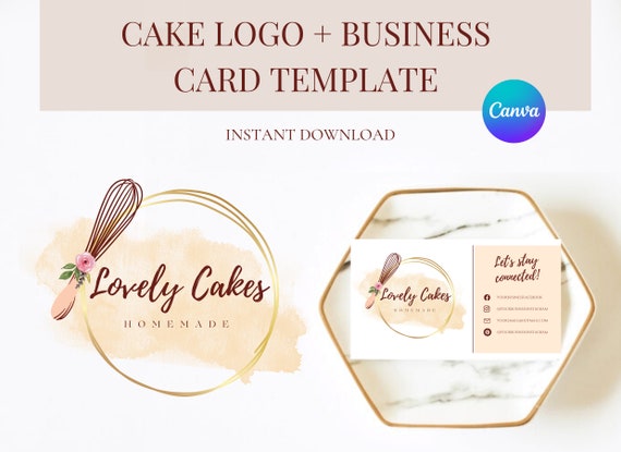 Cake Business Logo Business Card Design Template Cake - Etsy