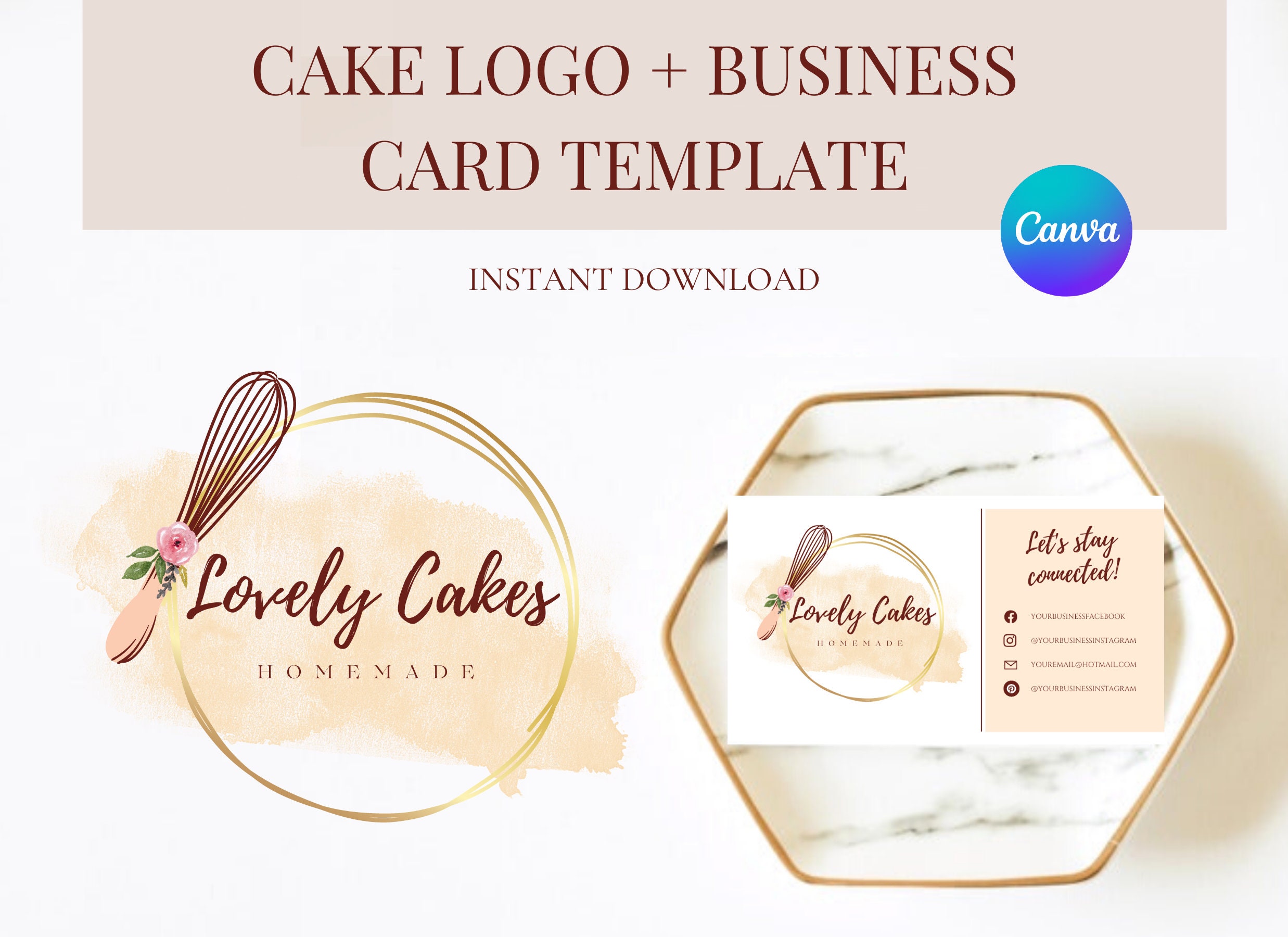 Cake Business Logo + Business Card Design Template - Cake Business Logo ...