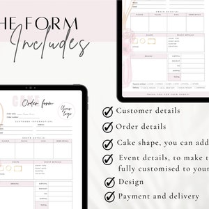 Cake Order Form Template, Bakery Order Form Editable, Cookie Order Form ...