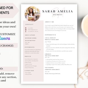 Student Resume Template and Cover Letter, College Resume Template ...