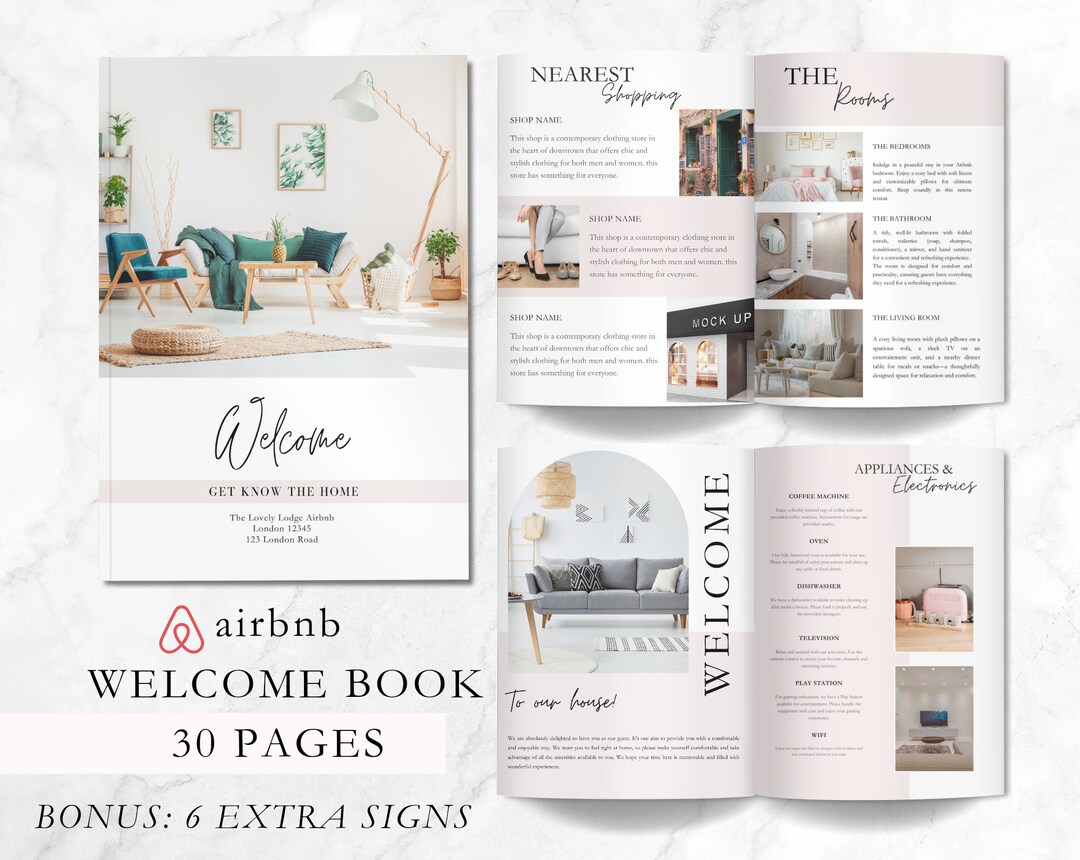 Editable Airbnb Welcome Book Template, Guest Book Airbnb, Airbnb ...