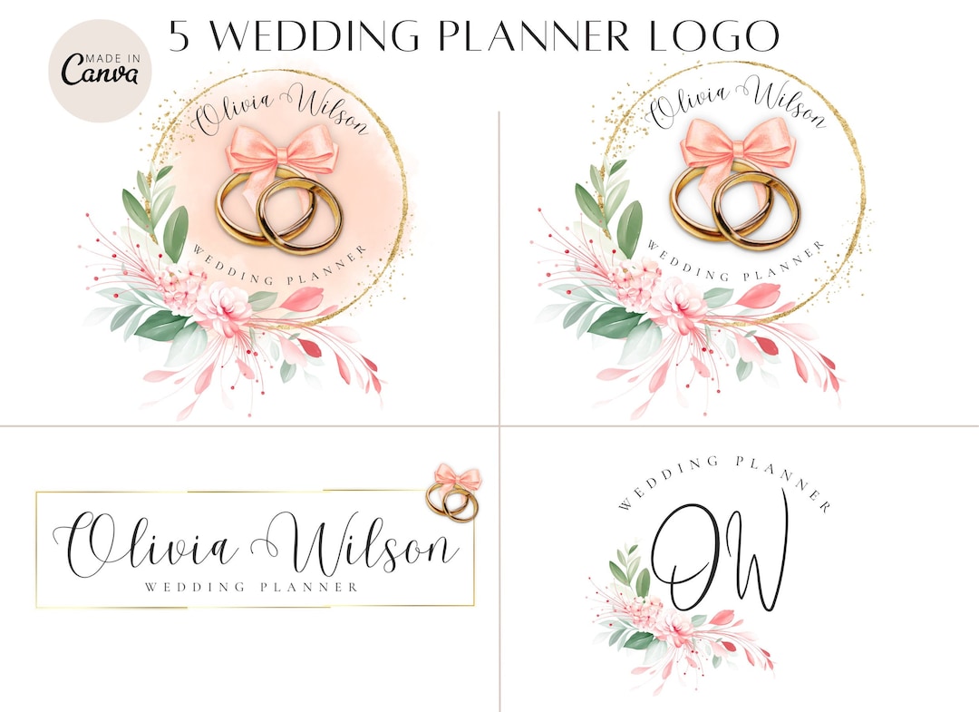 Elegant Wedding Ring Logo | Wedding Planner Logo Design | Event Planner ...