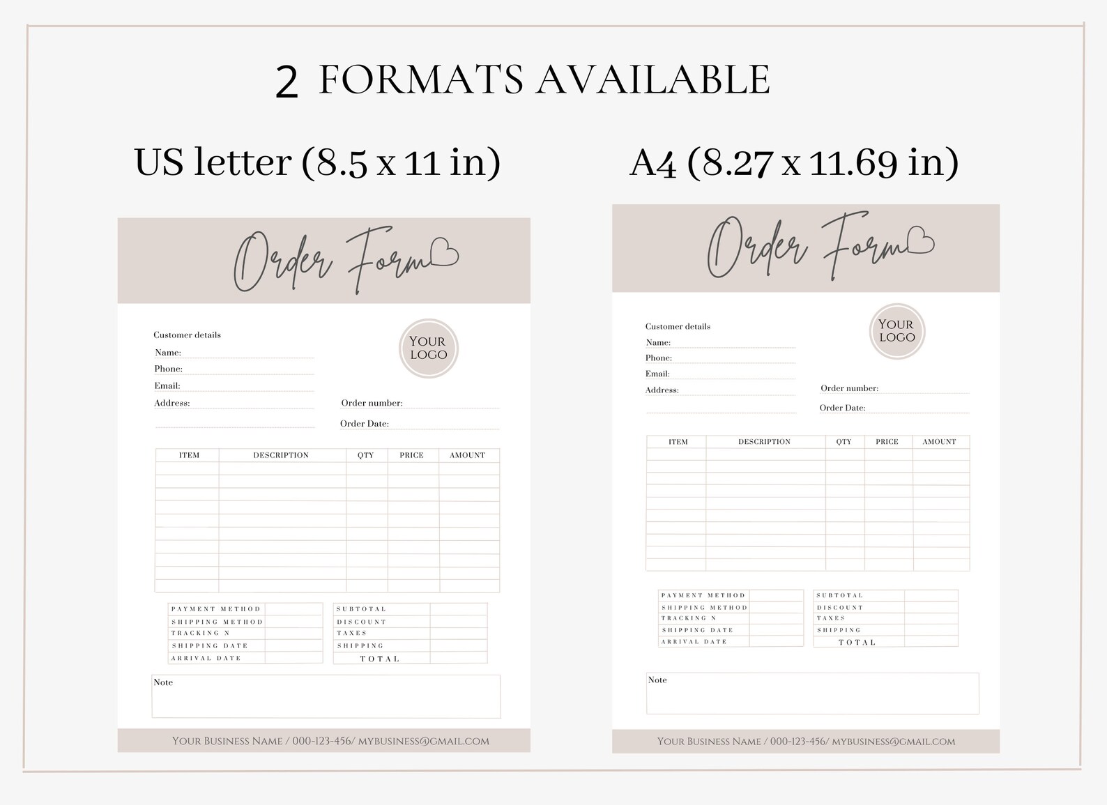 Order Form Template Custom Order Form Editable INSTANT - Etsy UK