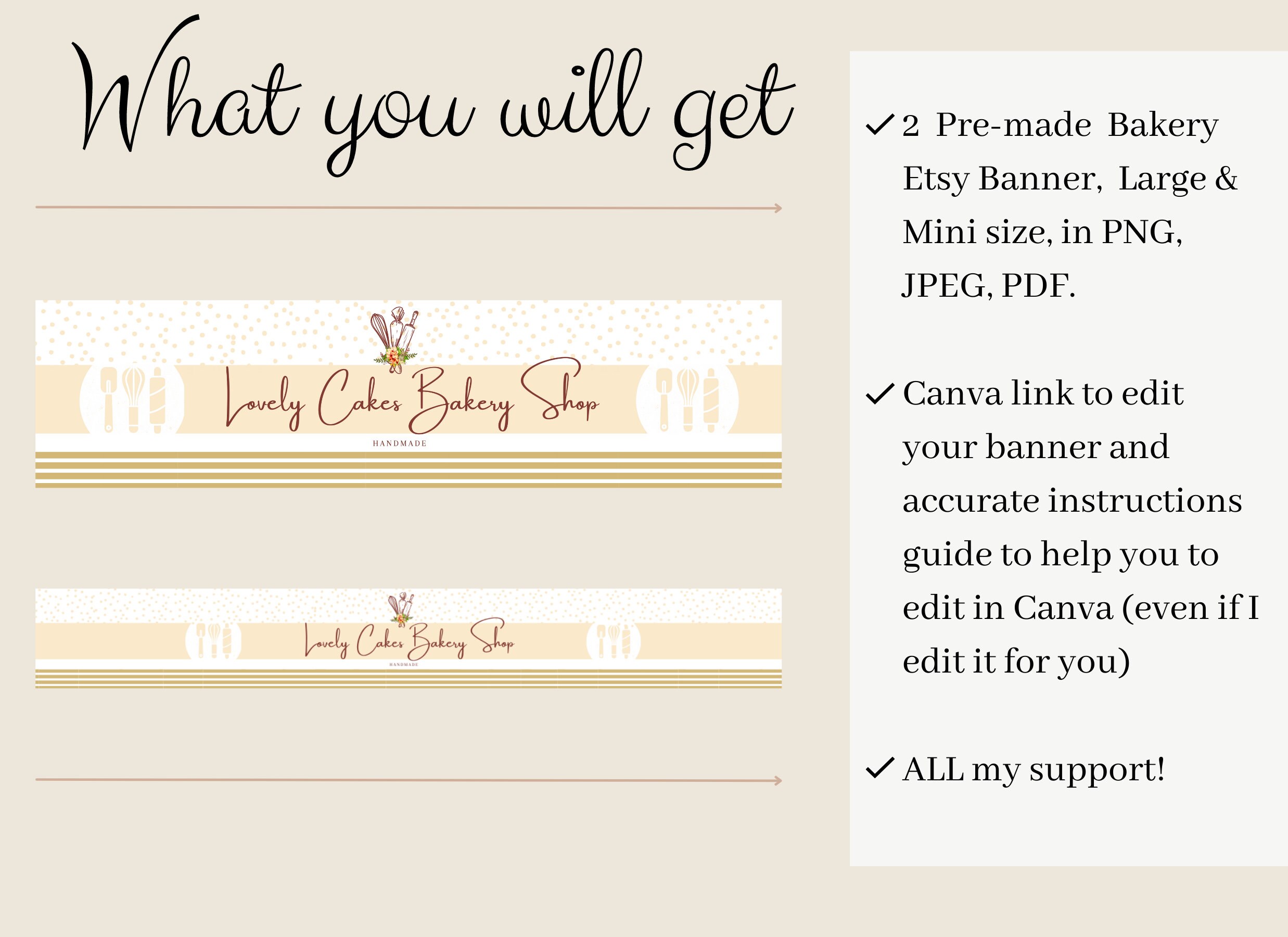 Etsy Banner Etsy Shop Banner Bakery Etsy Banner Template - Etsy