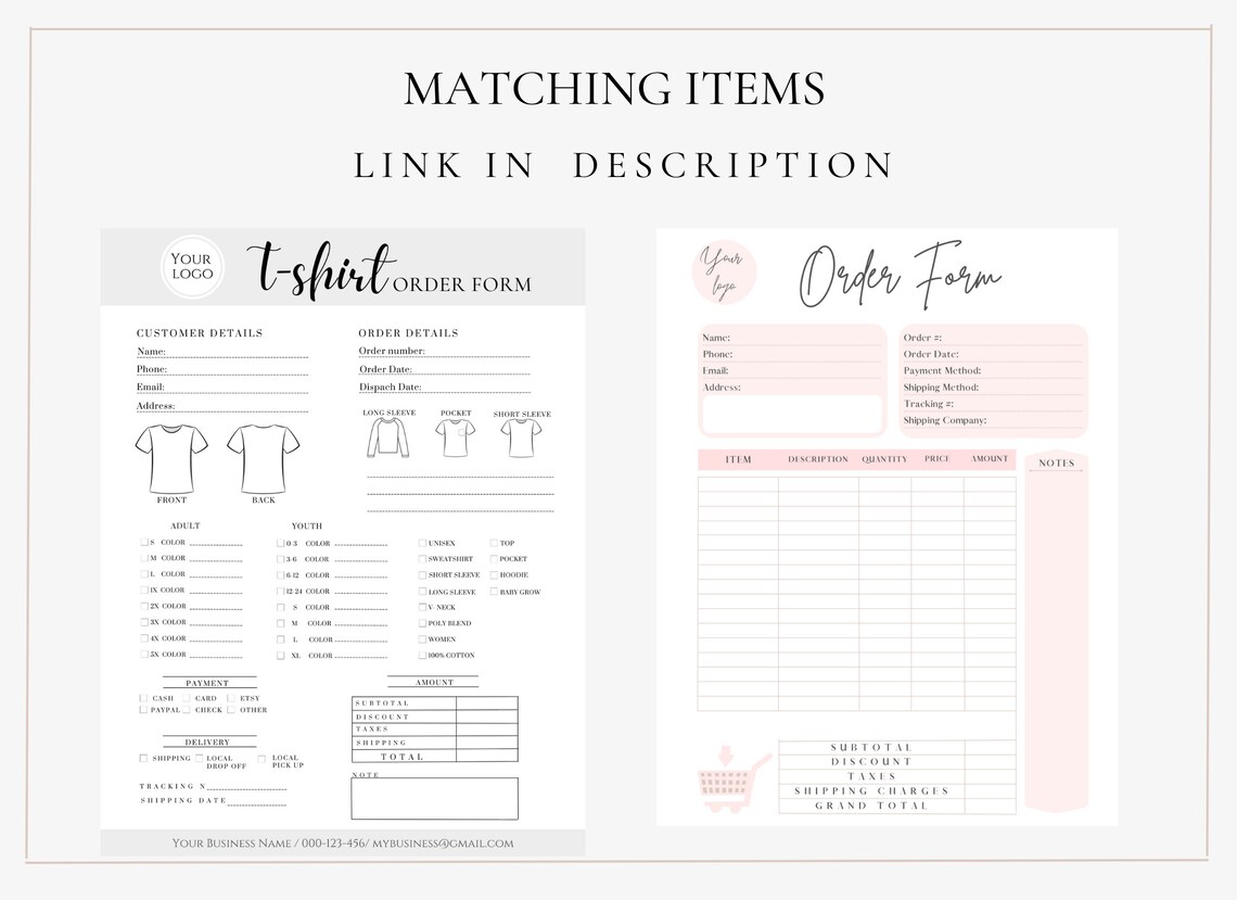 Order Form Template Custom Order Form Editable INSTANT - Etsy UK