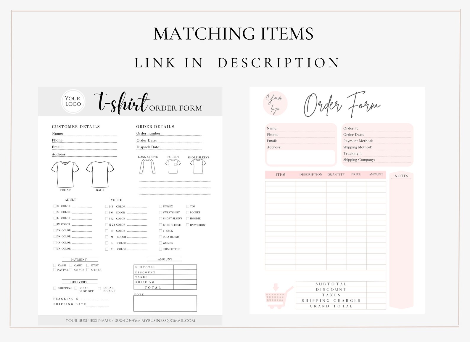 Order Form Template Custom Order Form Editable INSTANT - Etsy