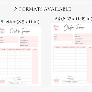 Order Form Template Editable - Custom Order Form - INSTANT DOWNLOAD ...