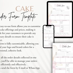 Cake Order Form Template, Bakery Order Form Editable, Cookie Order Form ...