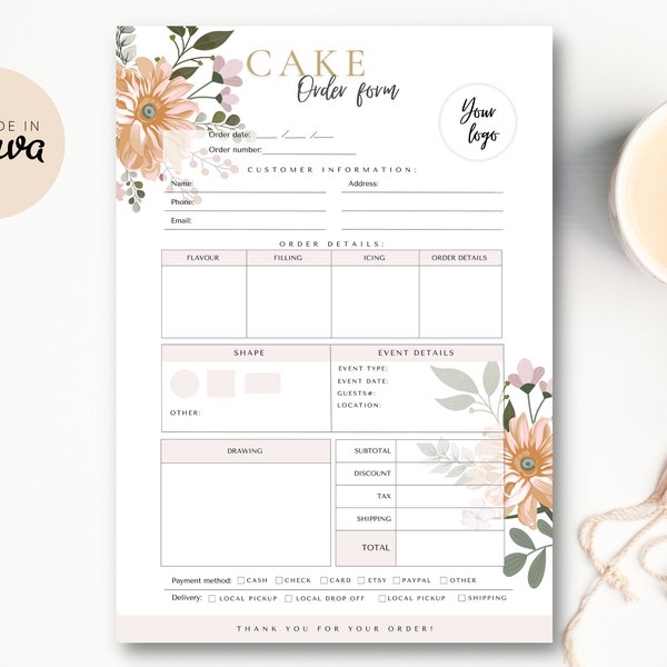 Cake Order Form - Etsy