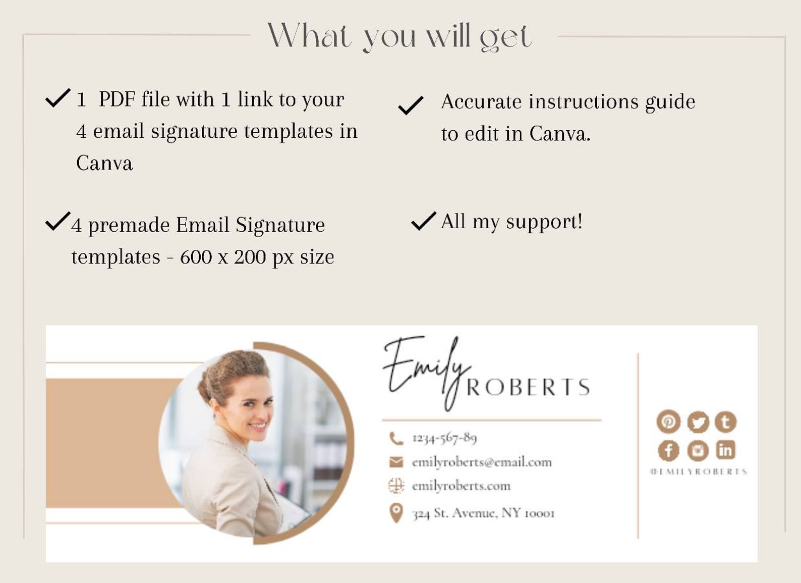 Email Signature, Email Signature Template, Real Estate Email Signature ...