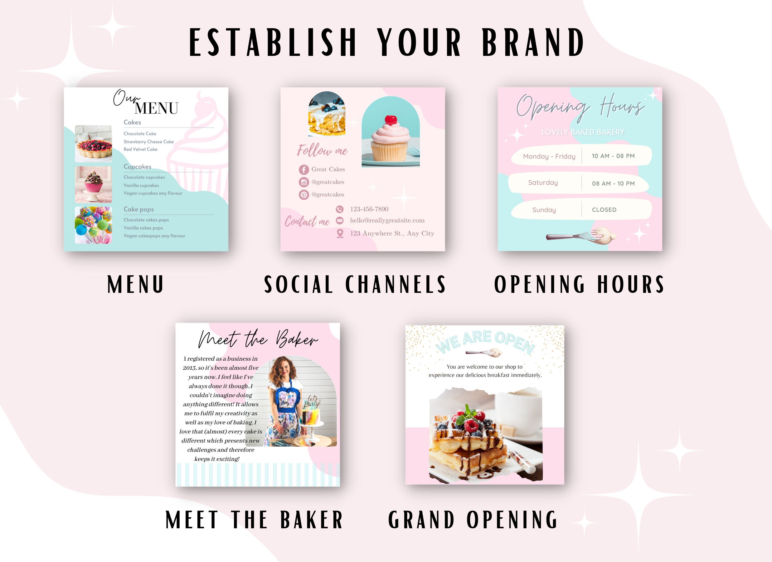 Bakery Instagram Post - Bakery Instagram Template - Bakery Branding Kit ...