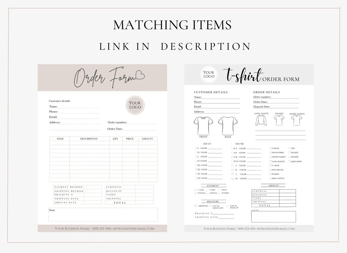 Order Form Template Editable Custom Order Form INSTANT - Etsy