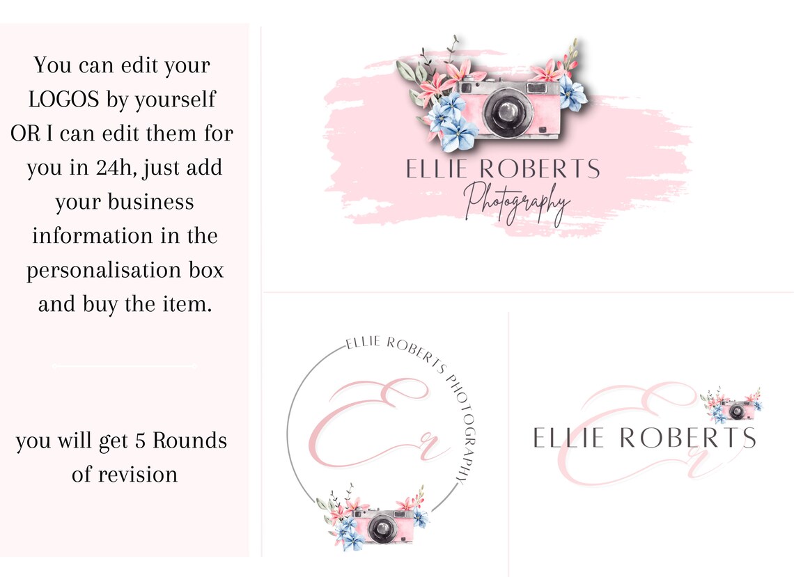 Camera Logo Photography Logo Instant Download Branding Kit - Etsy