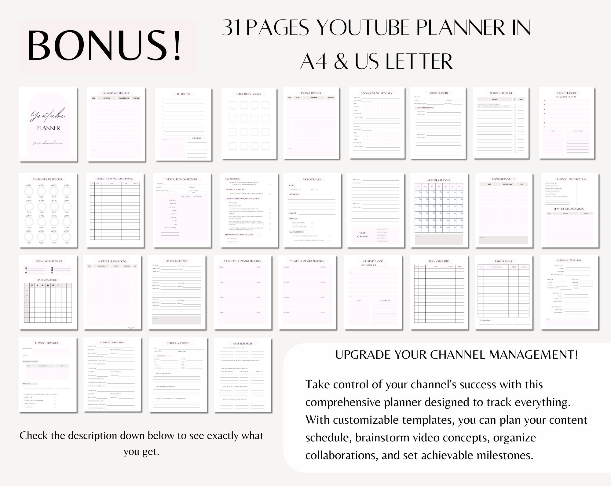 Youtube Branding Kit, Content Planner, Social Media Manager, Youtube ...